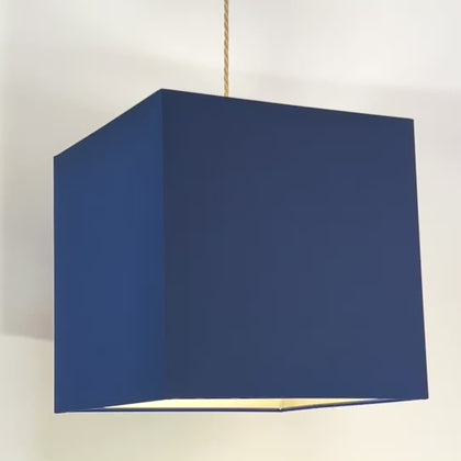 Cube Blue Silk Lampshade – Iberian Lighting